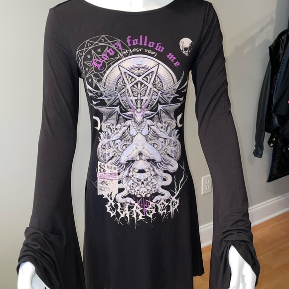 Killstar | Dresses | Killstar Long Bell Sleeve Mini Dress Nwt | Poshmark